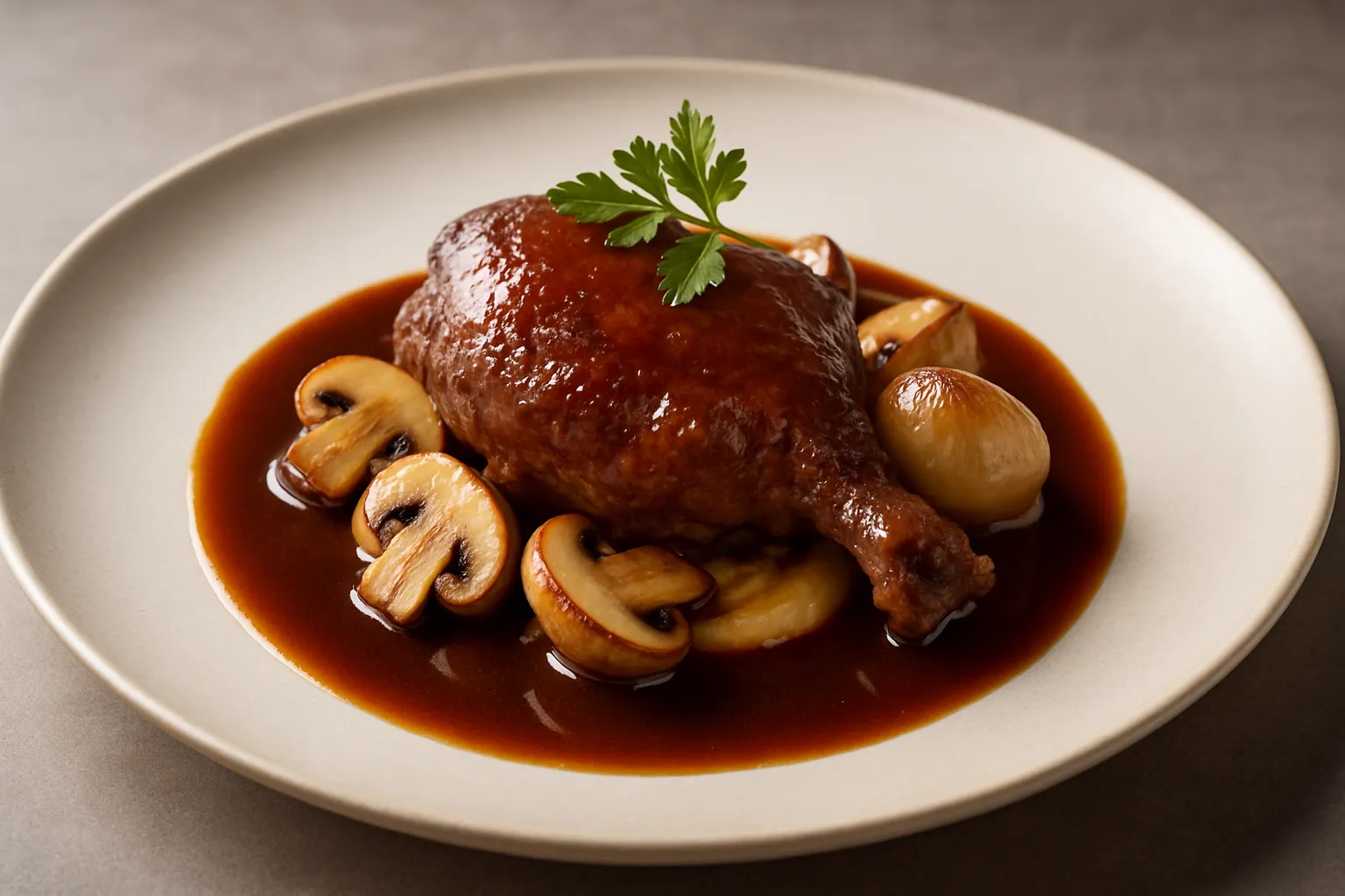 Coq au Vin Gastronomique - Recette de Chef au Vin Rouge