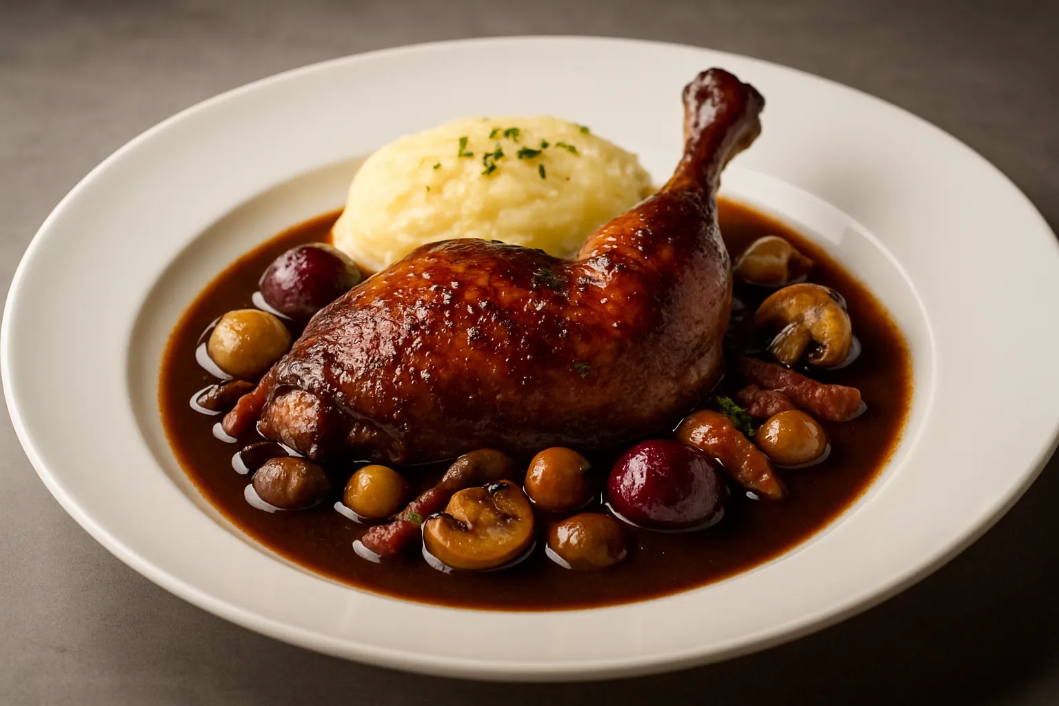 Recette Coq au Vin de Morgon - Version Chef Lyonnais